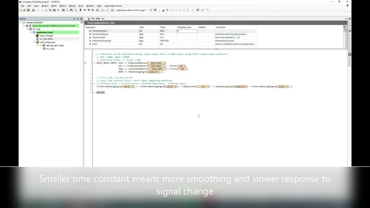 How to filter analog signals in PLC (Codesys) - YouTube
