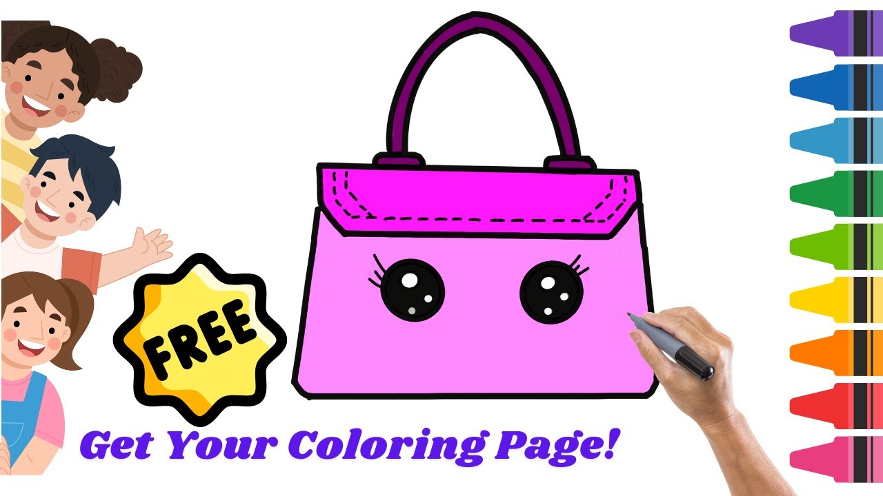 How to Draw A Cute Bag - Easy for Kids and Toddlers - YouTube