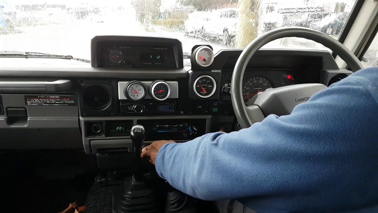 1991 LJ78 Toyota Landcruiser 3B Turbo H55F Manual Driving - YouTube