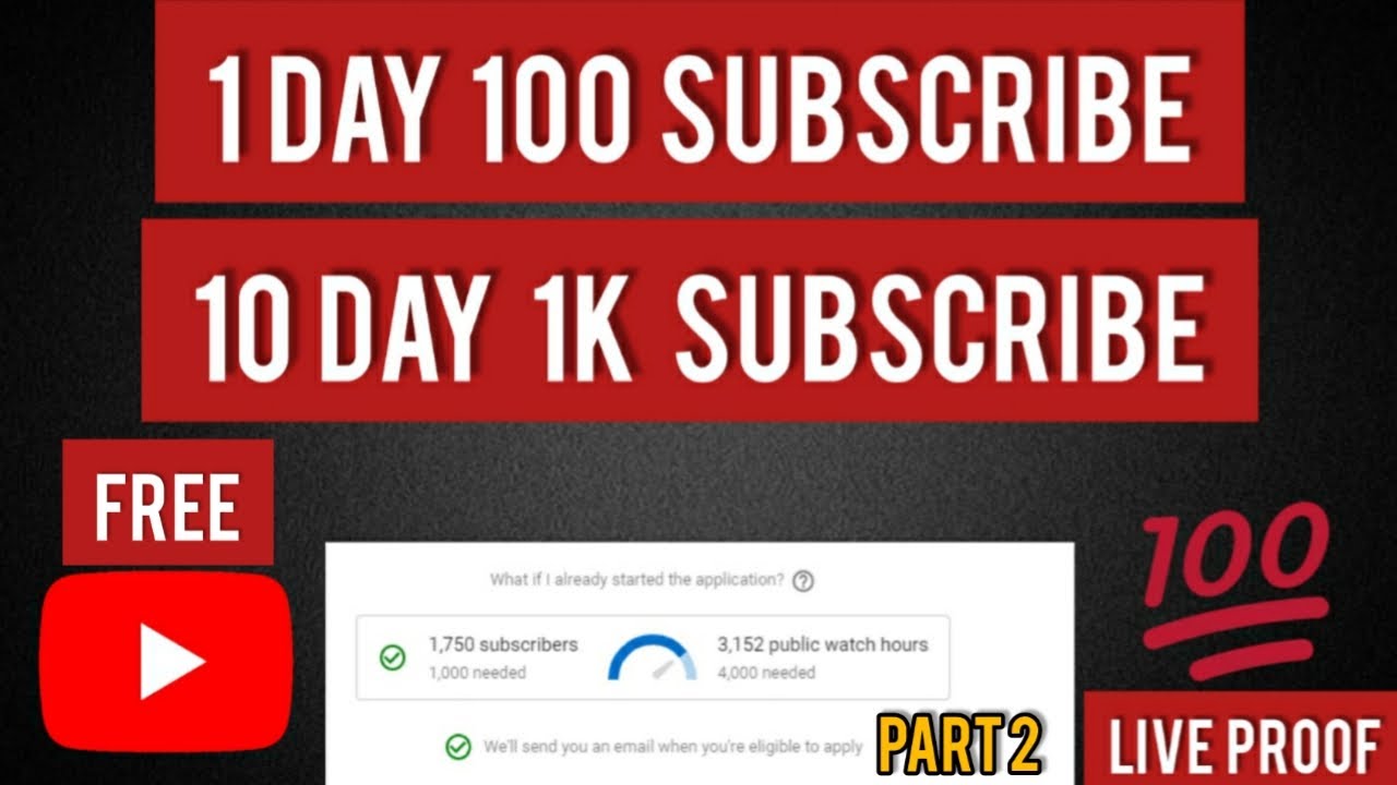 How to get 1000 subscribers on youtube fast free (2021) | Part 2 - YouTube