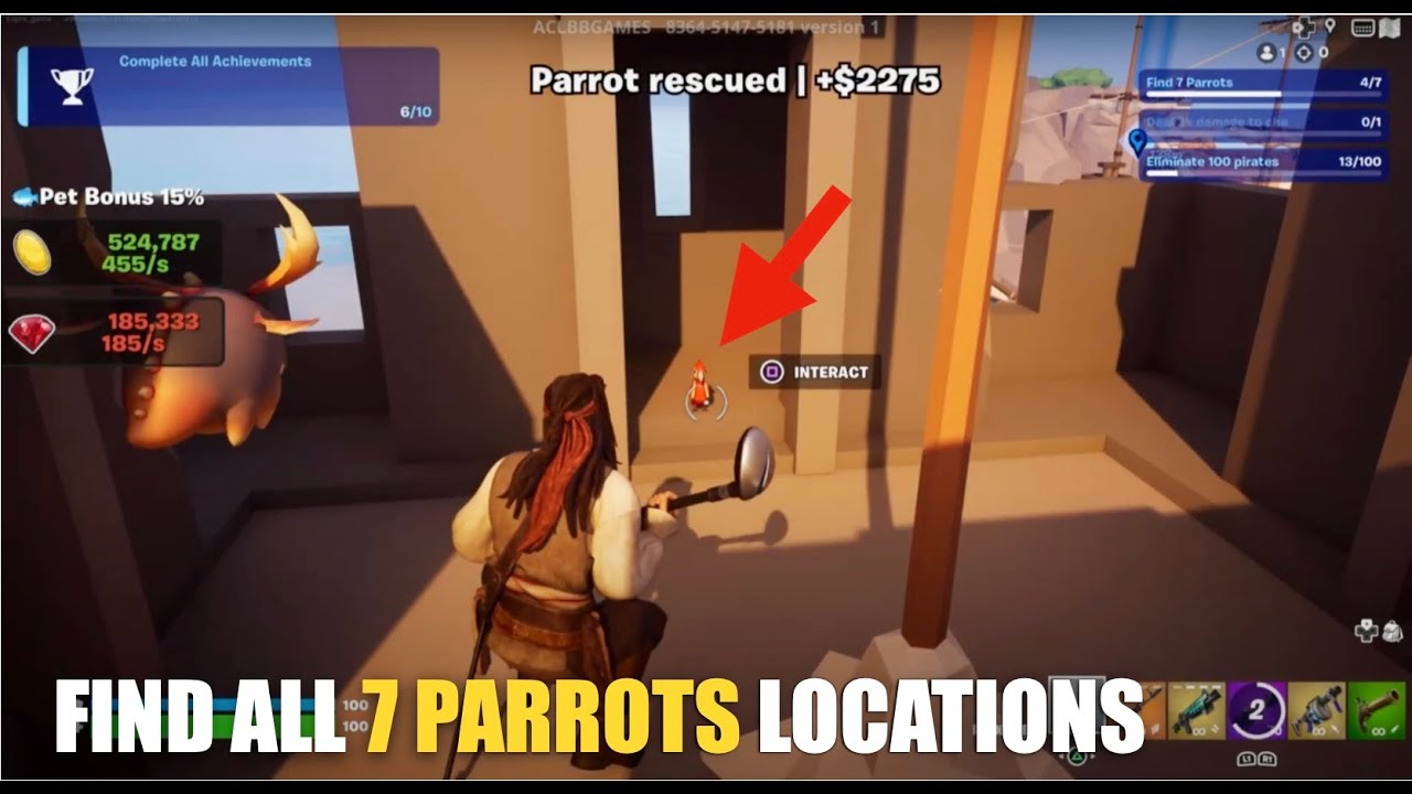 PIRATES TYCOON MAP FORTNITE CREATIVE - HOW TO FIND ALL 7 PARROTS ...