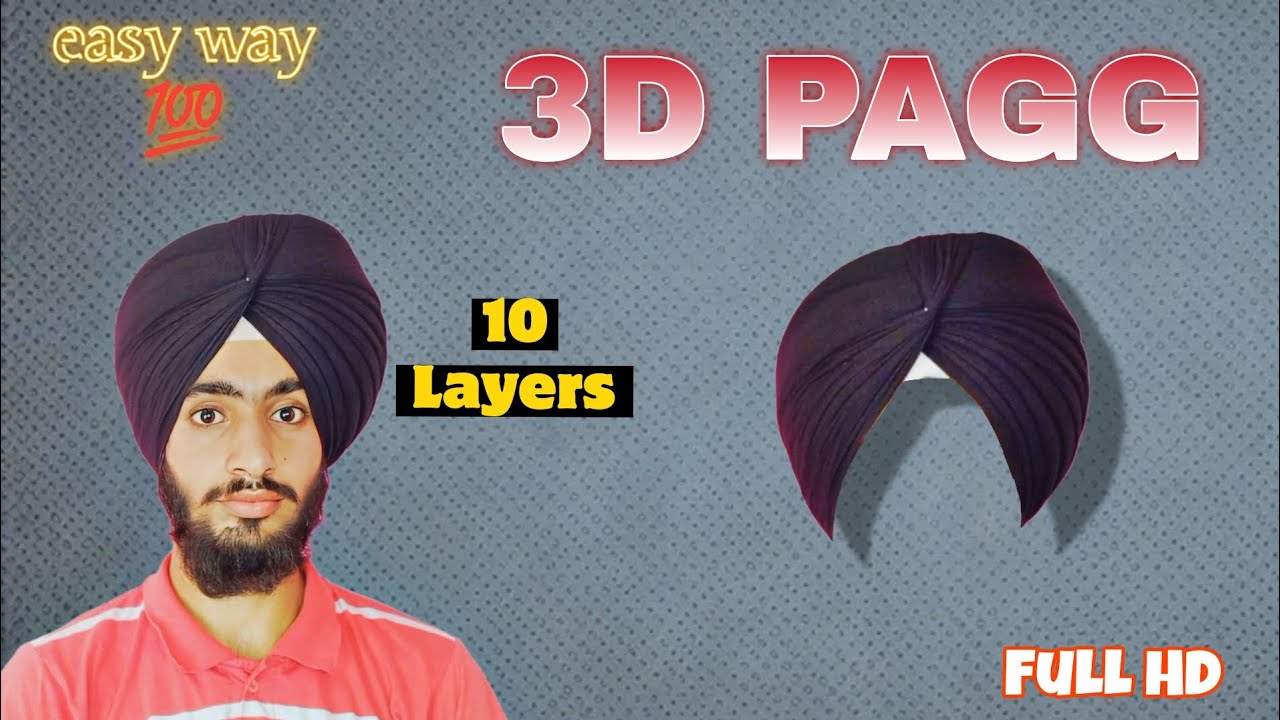 3D PAGG // easy style (10Layers) #pagg #turban #trending - YouTube