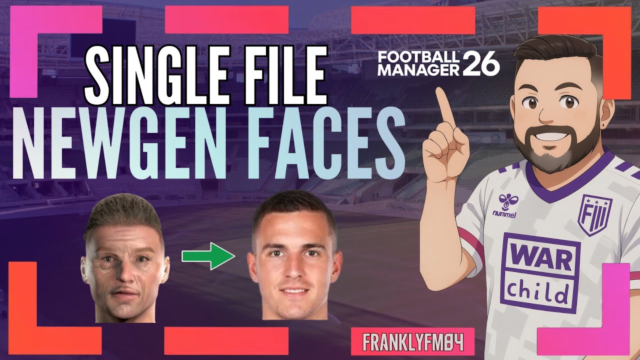 Football Manager 26 - Single File Newgen Facepack in FM26 - YouTube