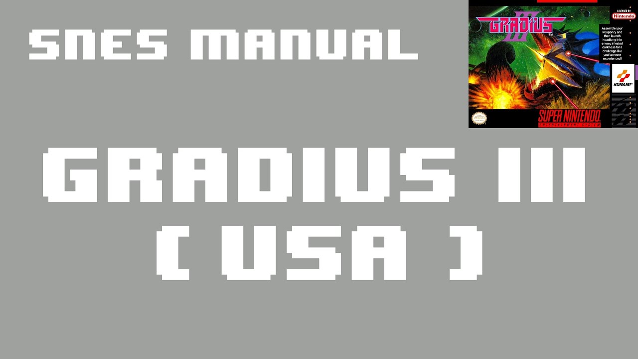 [SNES Manual] Gradius III (USA) - Super Nintendo / Famicom - YouTube