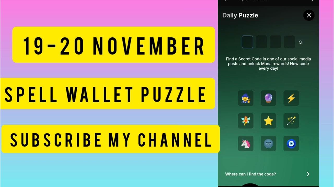 Spell Wallet Daily Puzzle 19 & 20 November| SpellWallet Today Puzzle| Spell Wallet Secret codes ...