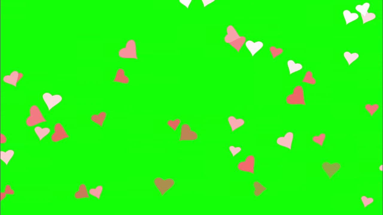 pink heart particle loop animation with green screen stock footage HD ...