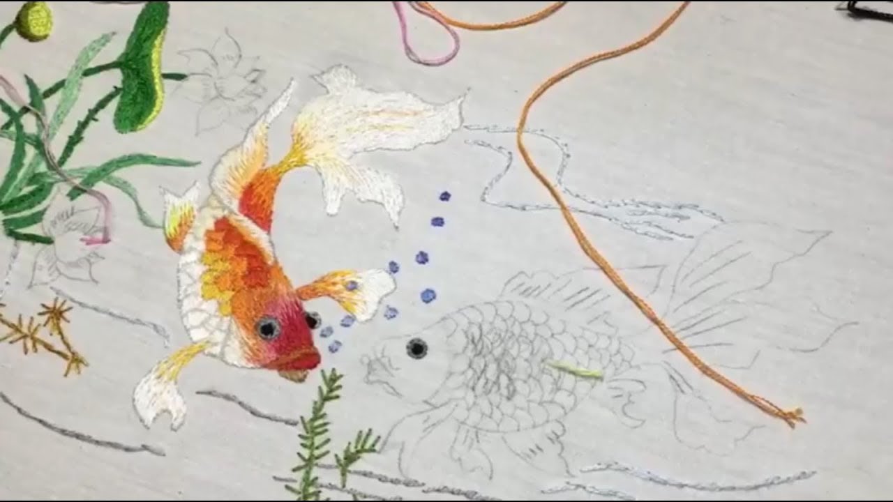 GOLD FISH ... Hand Embroidery {part 1} - YouTube