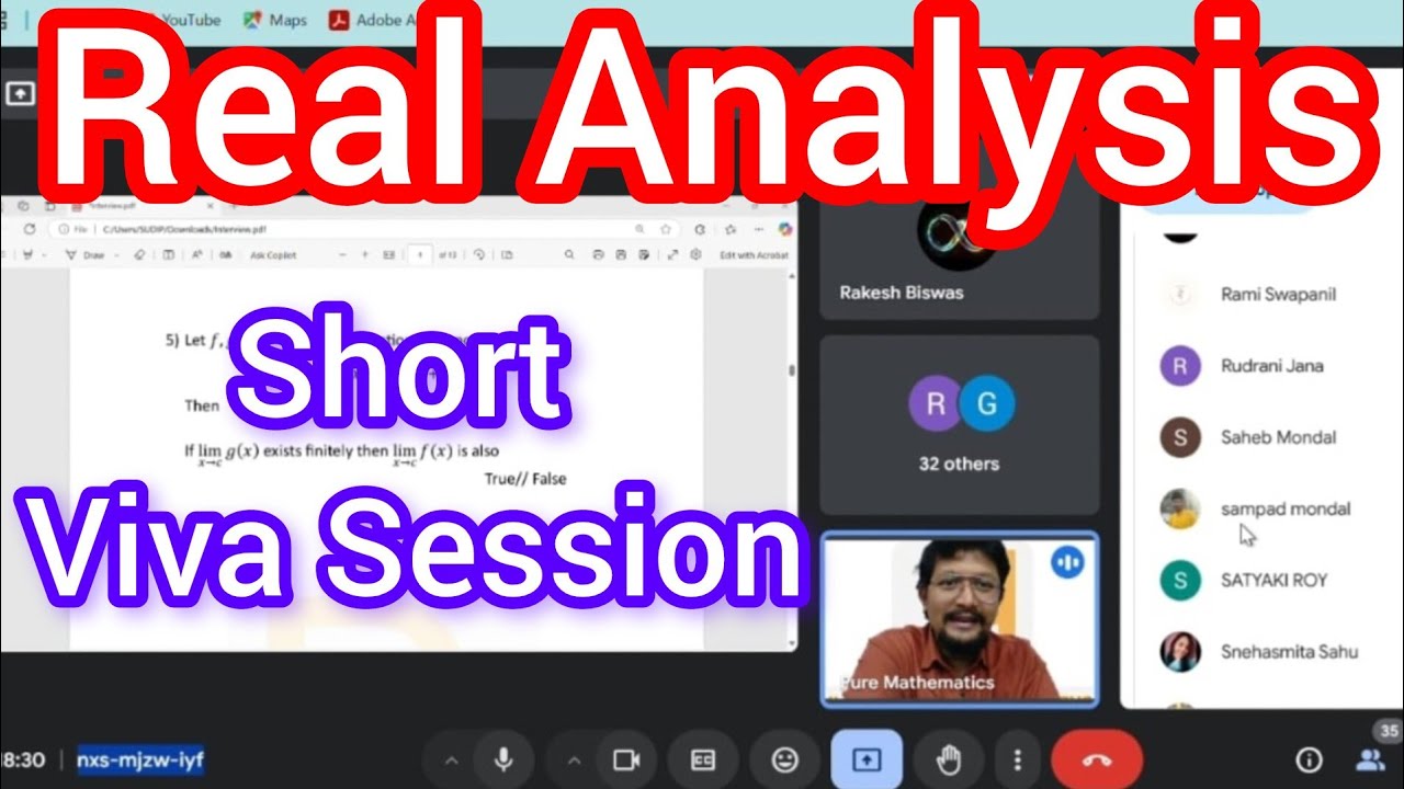 Real Analysis Short and Basic Viva Session | CSIR NET June 2025 Regular ...