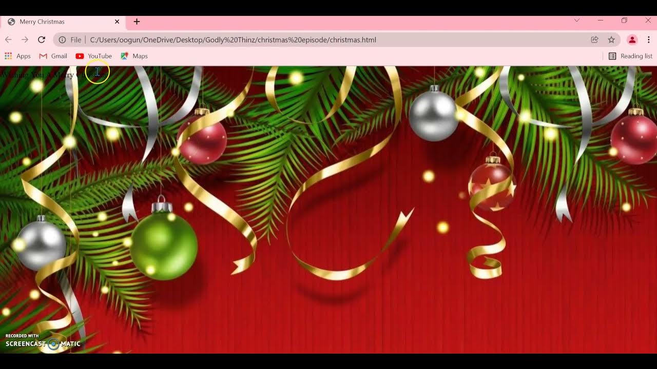 Creating a Christmas Card with html and CSS Using Visual Studio Code ...