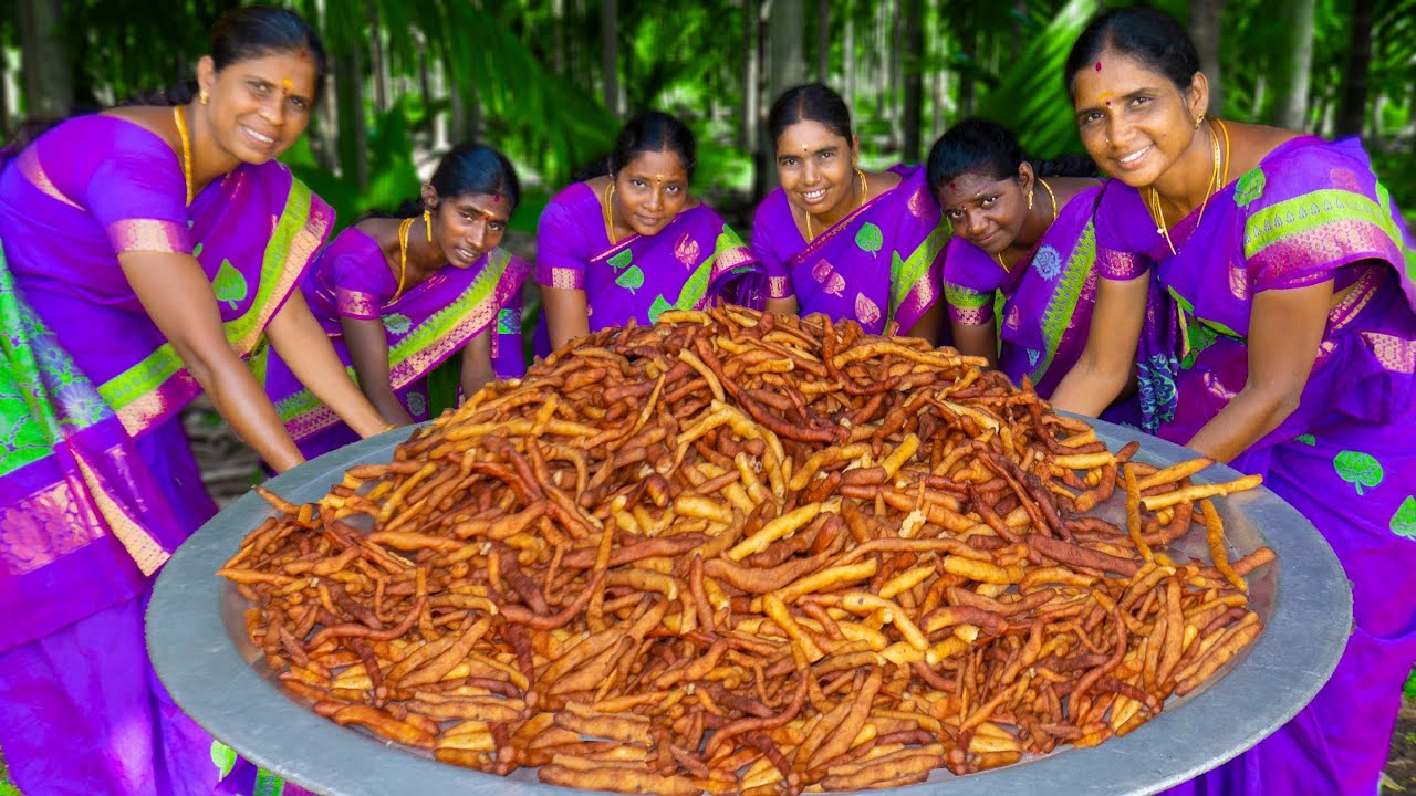 POTATO STICKS | Crispy Potato Fry Recipe Cooking In Village | Aloo ...