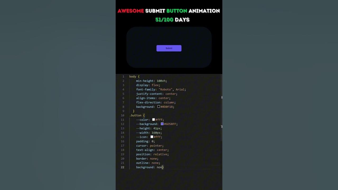 Day 051 - Submit button Animation #codingisfun #html #shorts - YouTube