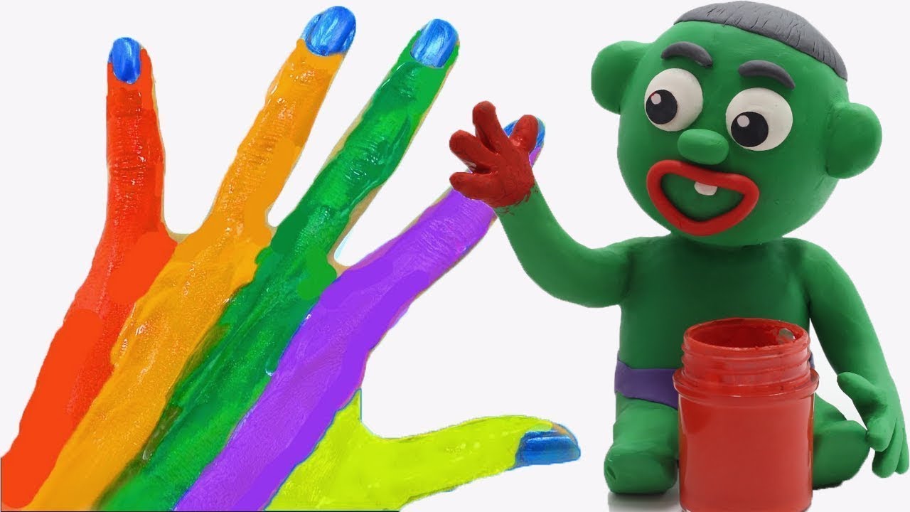 Hulk Bad Baby Paint Hands Prank Superhero Animation movies Play Doh ...