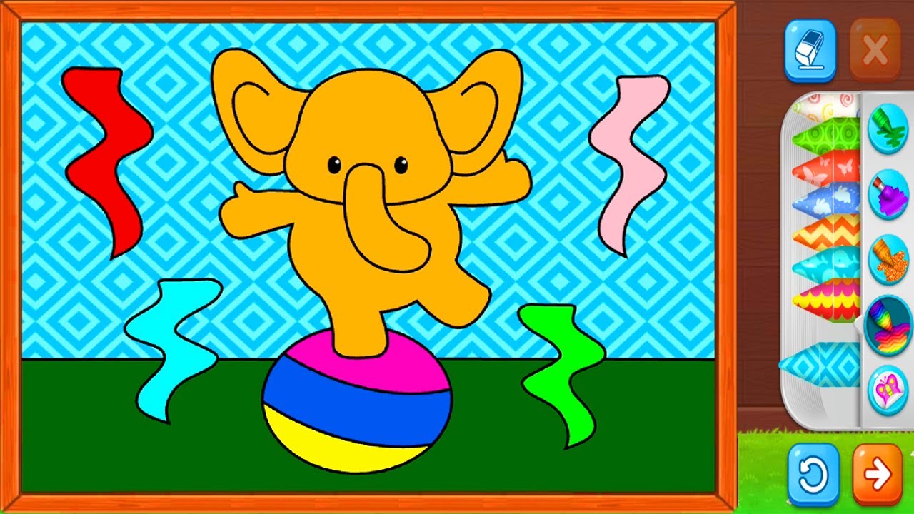 Baby Elephant - 5 Painting Drawing Game For Kids | Kids Game | Drawing ...
