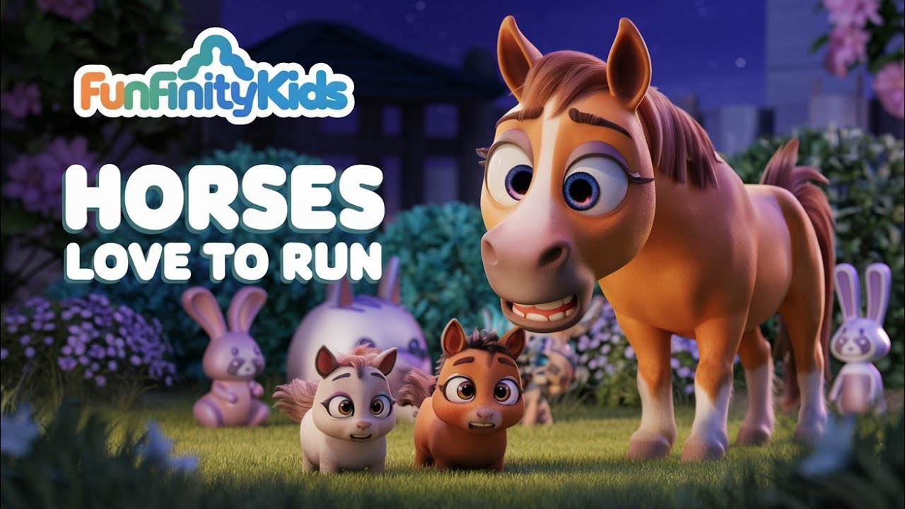 Horses Love to Run | Fun Farm Animal Song for Kids | fun animation song ...