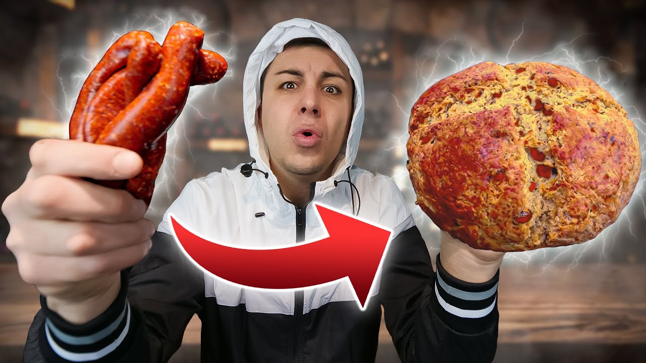 FAIRE SON PAIN avec des MERGUEZ (et des ingrédients bizarres) - YouTube