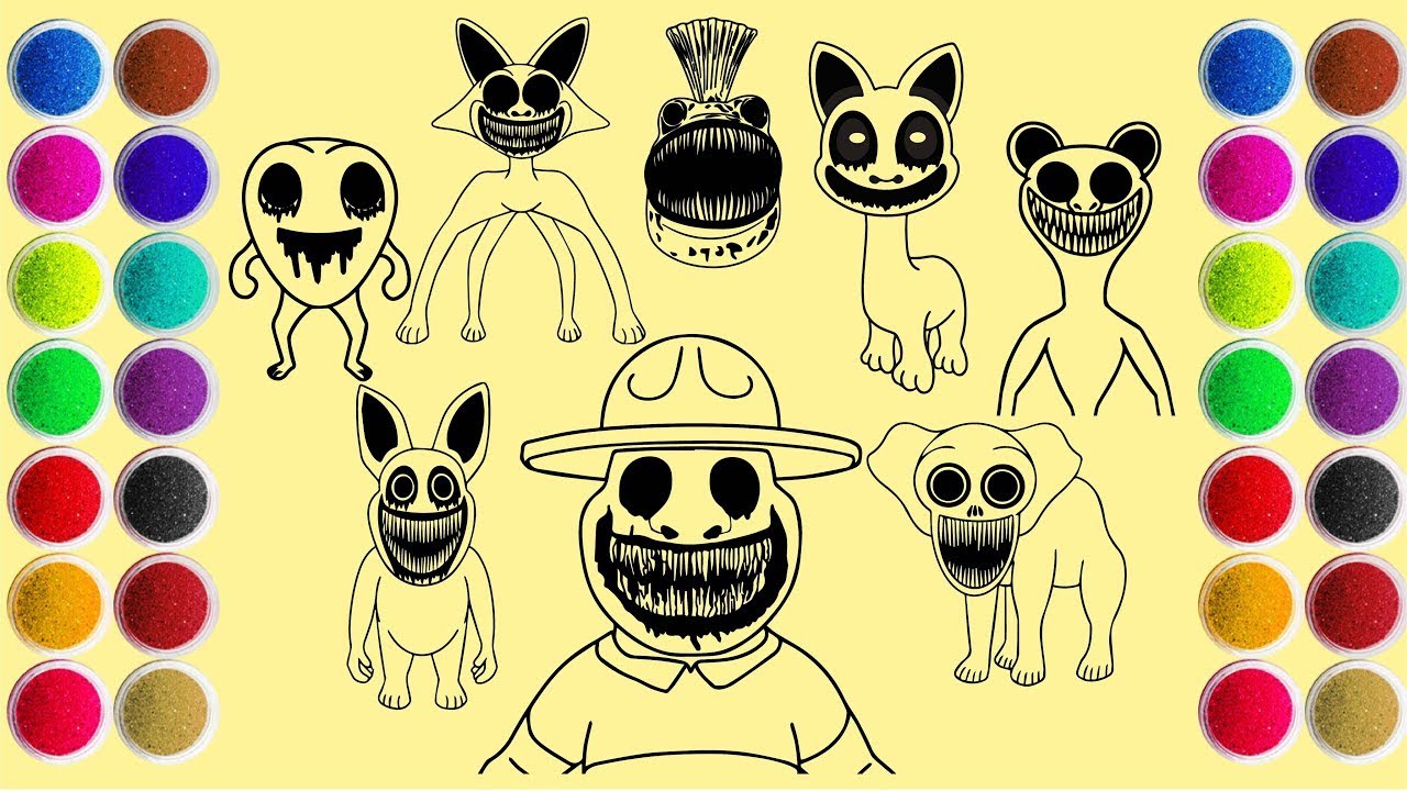 Drawing and Coloring Zoonomaly Monsters - Sand Painting - YouTube