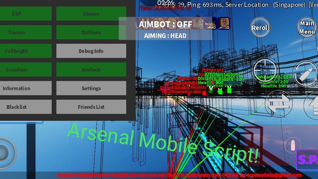 Arsenal GUI for Arceus X Mobile - YouTube