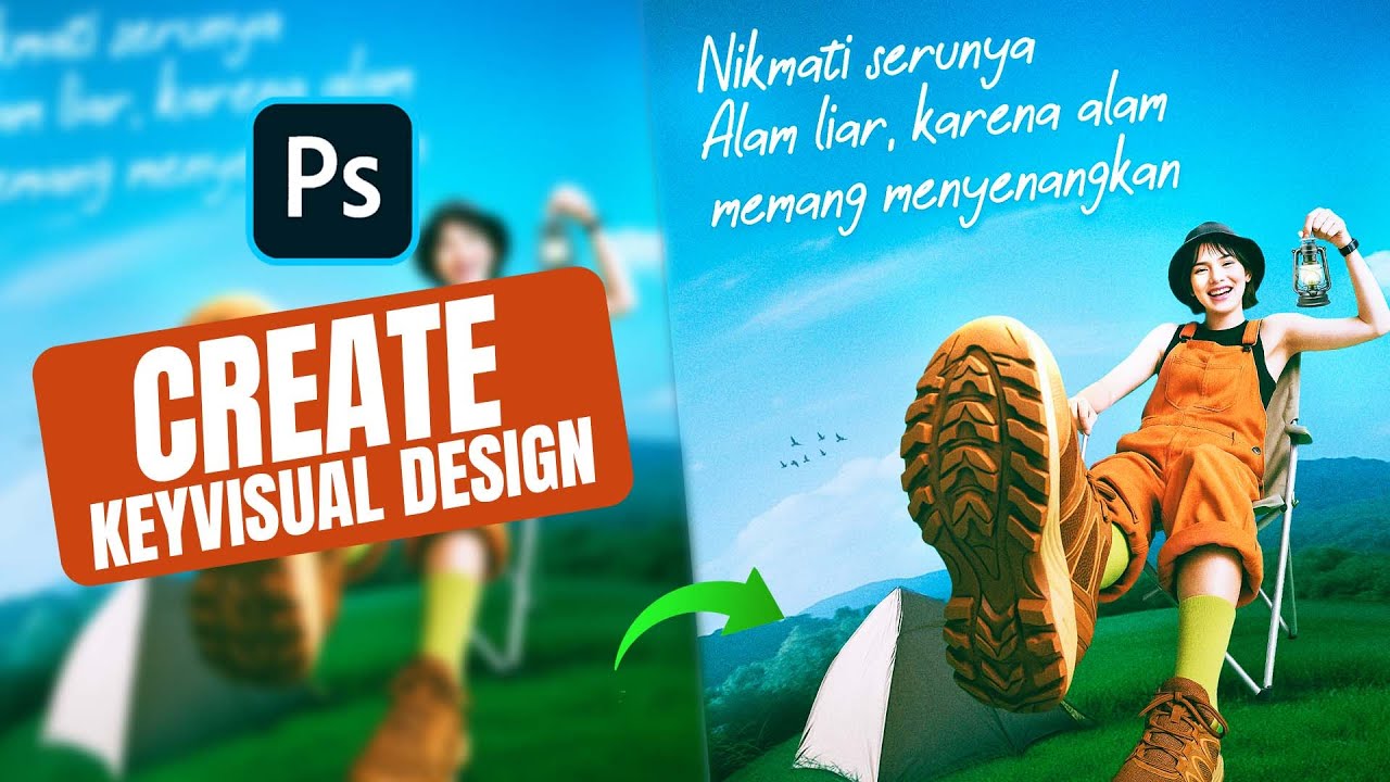 Photoshop tutorial how to create Key visual design - YouTube