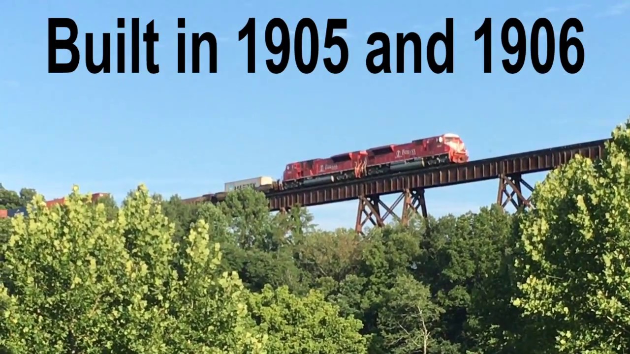 Train Crossing the Tulip Viaduct or Trestle in Greene County Indiana ...