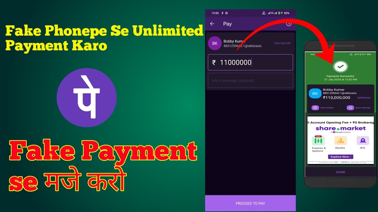 Fake Phonepe kasa download Kara || Fake payment Trick 2024 || Fake ...