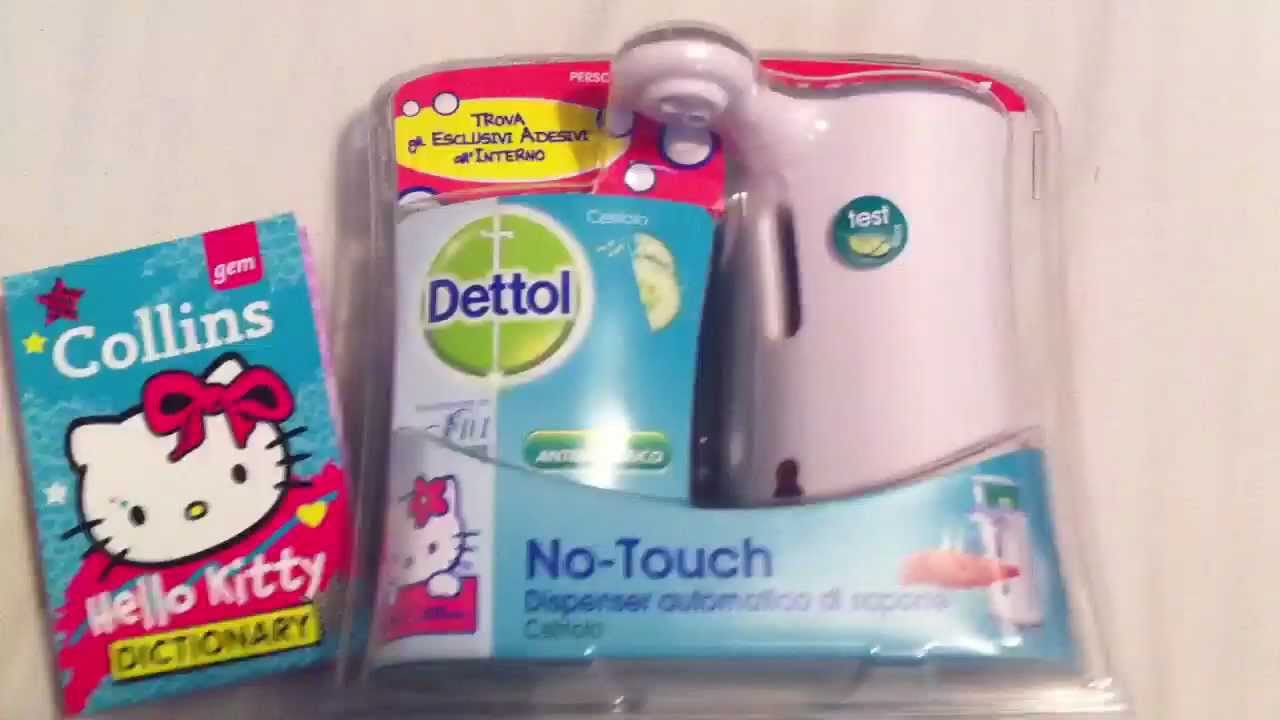 HelloKittyGoodies - Hello Kitty Dettol hand wash & dictionary - YouTube