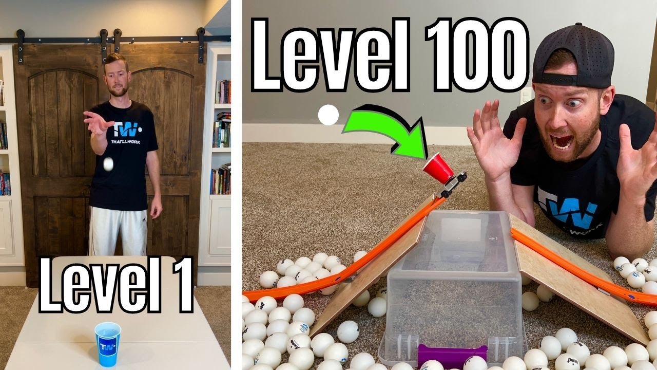 Best Ping Pong Trick Shots From Level 1 to Level 100 - YouTube