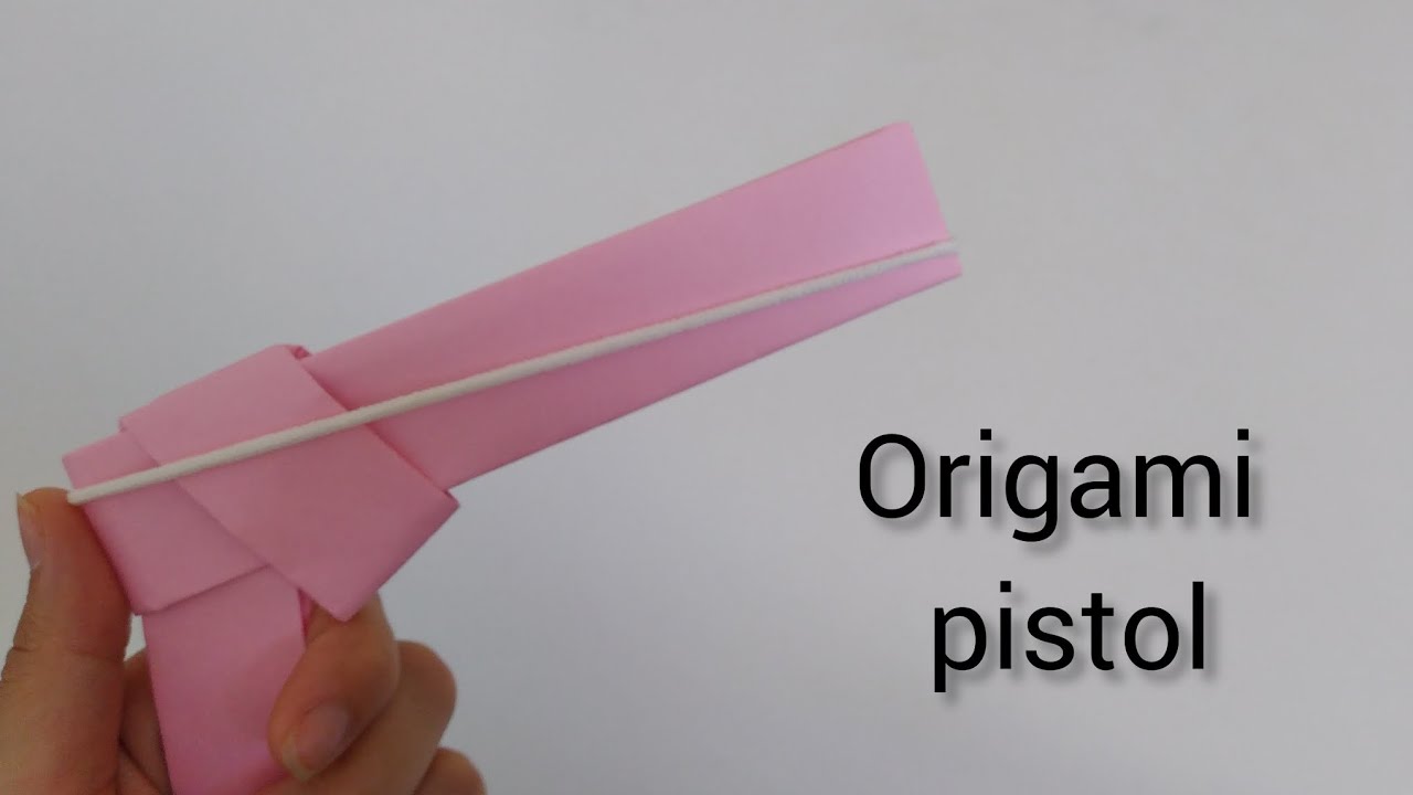 Origami Pistol | How to make a paper gun that shoots with an elastic ...