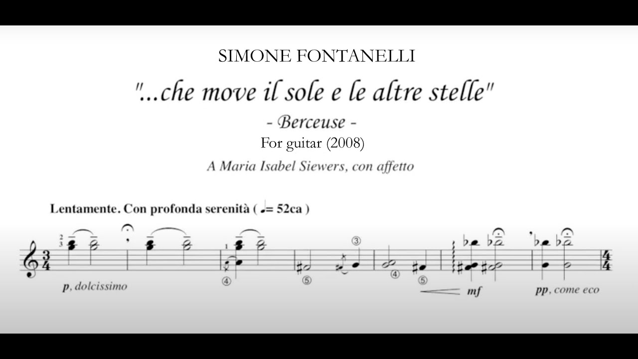 CHE MOVE IL SOLE E LE ALTRE STELLE - for guitar. Simone Fontanelli ...