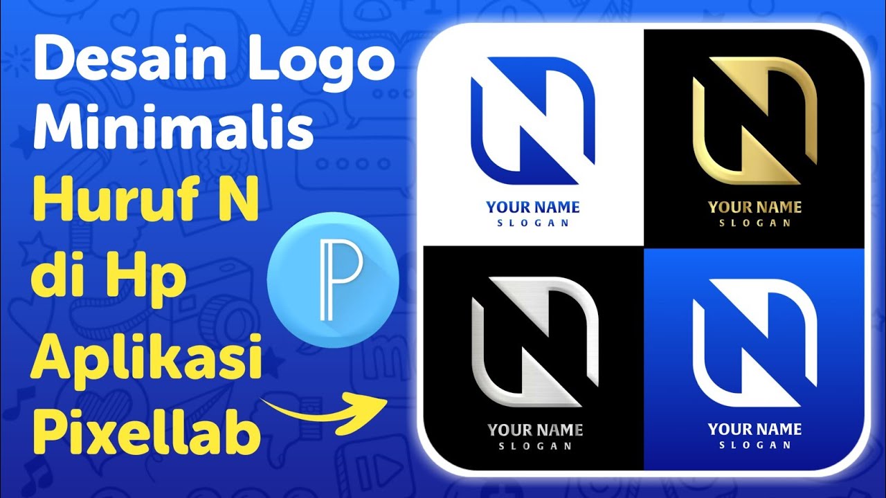 Cara Desain Logo Huruf N di Pixellab - Desain Logo Minimalis Huruf N di ...