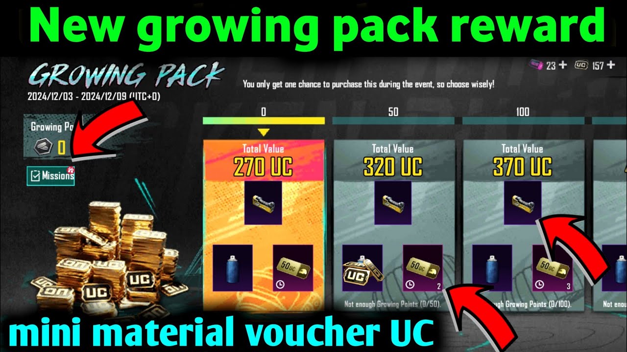 3.5 update new growing pack event explain in pubg/bgmi | uc return ...