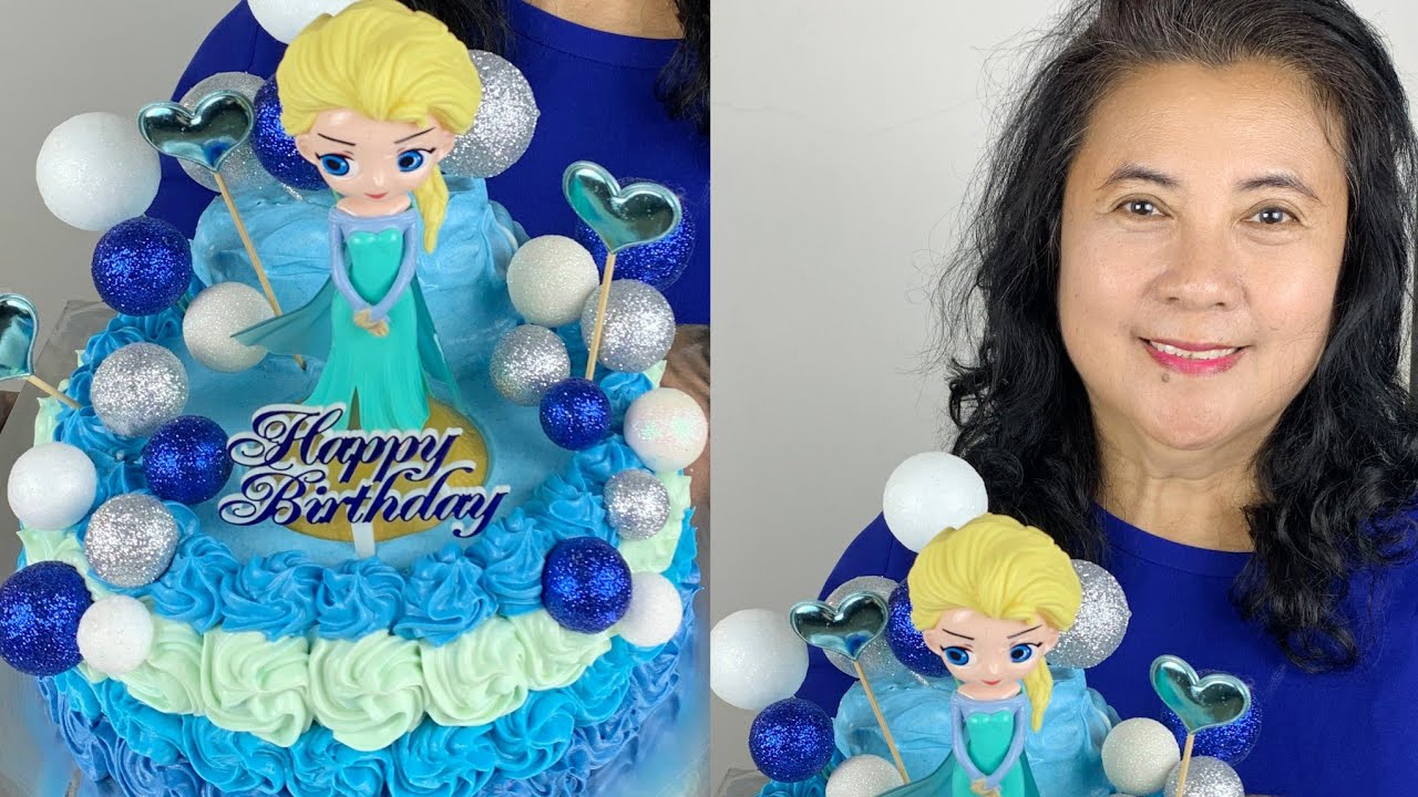 FROZEN CAKE ️ ️ ️ | Girl's Birthday Cake | Tutorial Mudah - YouTube