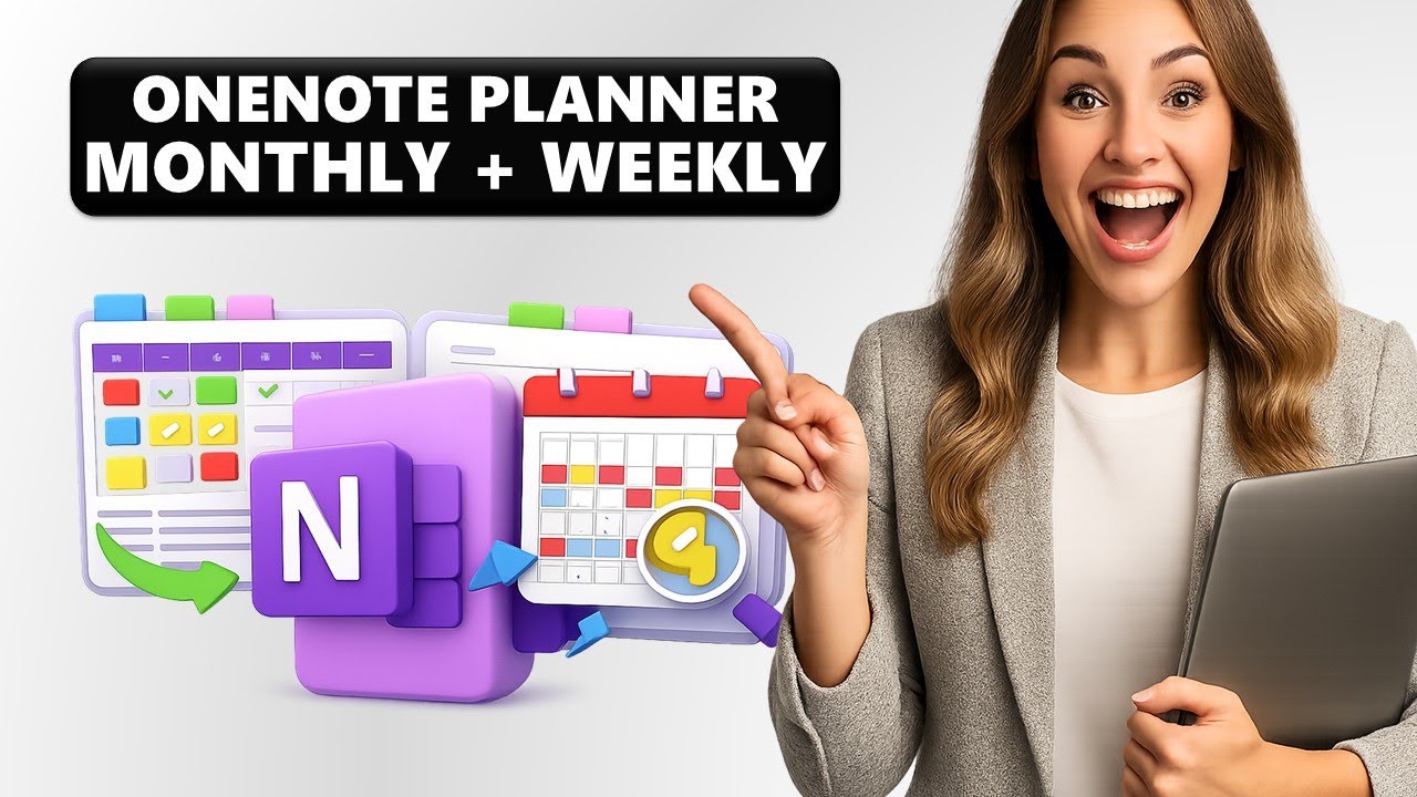 Use ONENOTE Effectively - Add Monthly + Weekly Calendar to a Page - YouTube