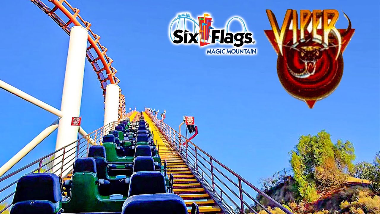 2025 Viper Roller Coaster On Ride Back Seat POV Six Flags Magic ...