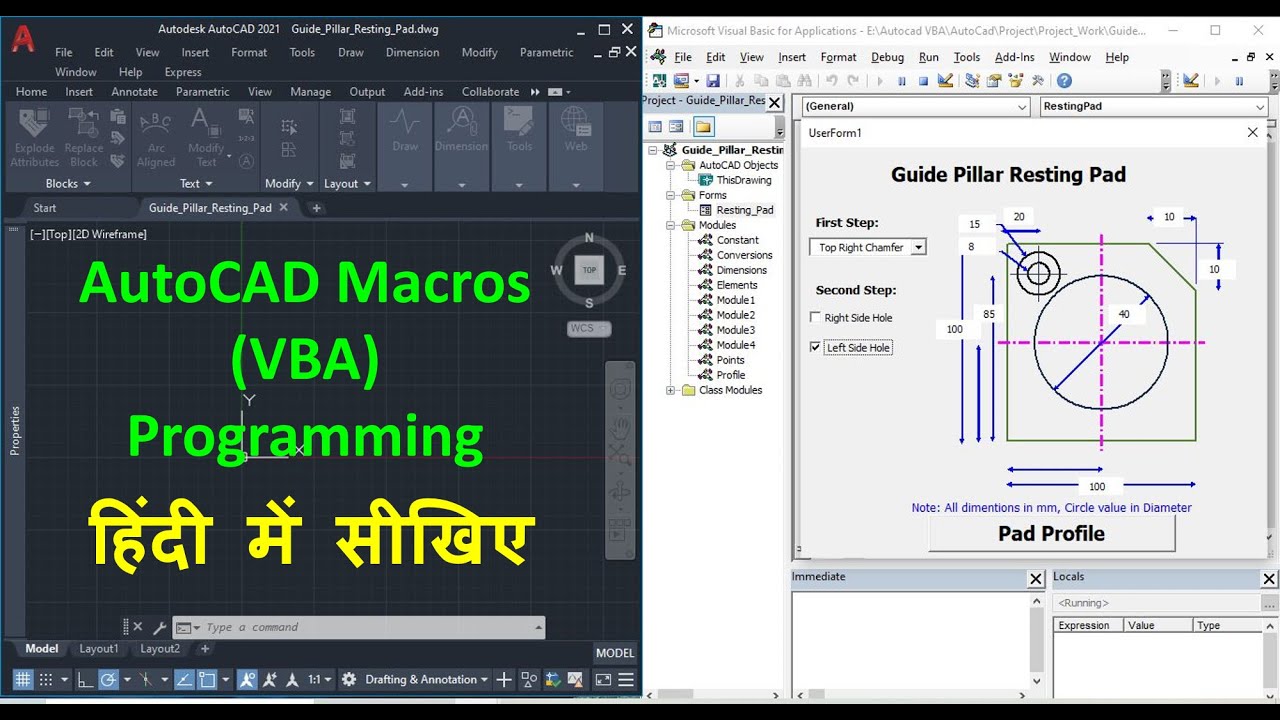 AutoCAD macros (VBA Programming) - YouTube