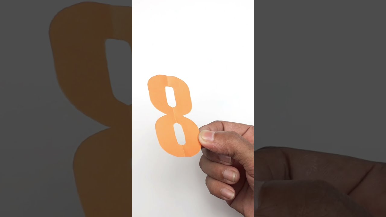 Easy Paper Number Cutting "8" Without Template #Shorts - YouTube