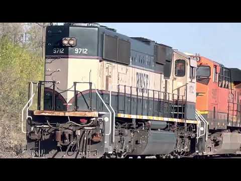 BNSF #8487 Leading & SB Loaded Energy Coal Train With DP Executive MAC Unit 5/5/23 - YouTube