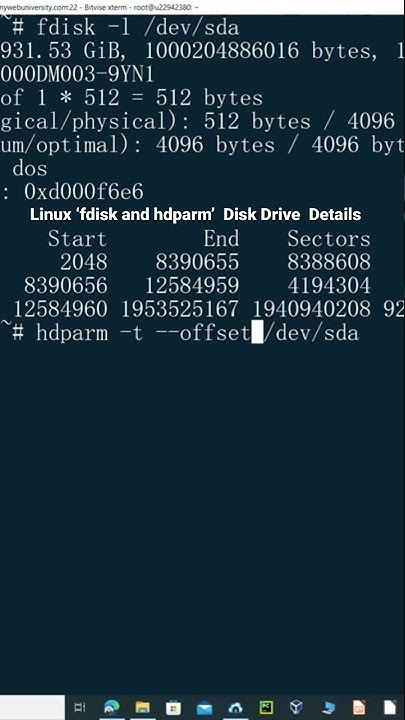 Linux ‘fdisk and hdparm’ Disk Drive Details - YouTube