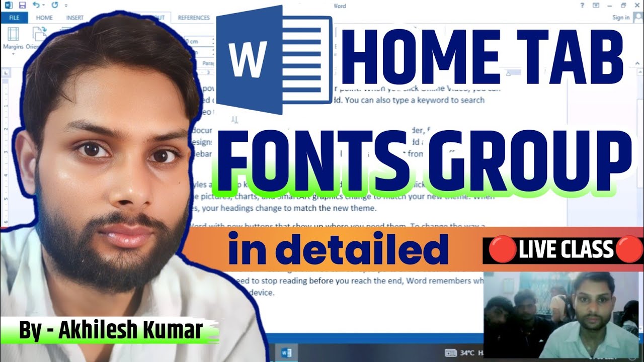 MS WORD 🔥HOME TAB 🔥FONT GROUP🔥 & PARAGRAPH GROUP.🔥By - Akhilesh sir ...