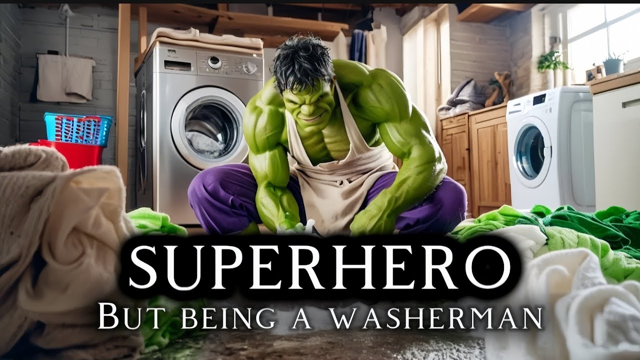 Superhero but a laundress in a laundry room 💥 Marvel & DC Characters ...