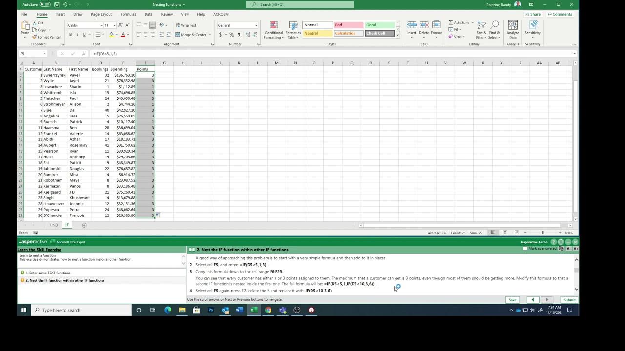 Excel Expert Lesson 5 4 Nesting Functions - YouTube