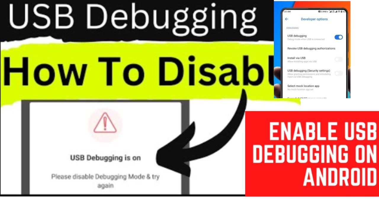 USB debugging is on How to Disable Any Android Phone Debugging Mode | Enable developer option ...