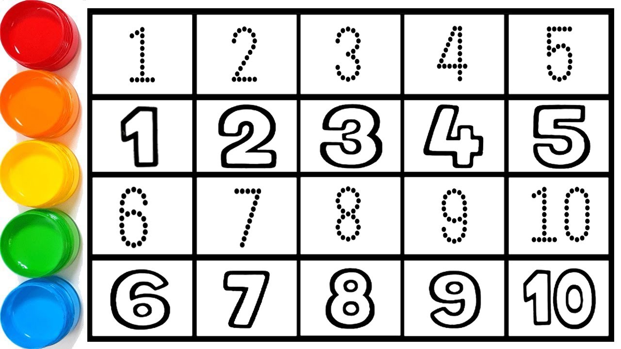 Coloring Pag // Reading & Writing Numbers for Kids // Easy Learning ...