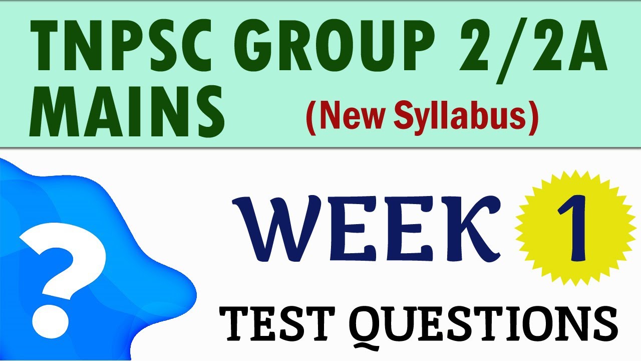 TNPSC GROUP 2/2A Mains| WEEK 1 TEST | New Syllabus| PDF DOWNLOAD - YouTube