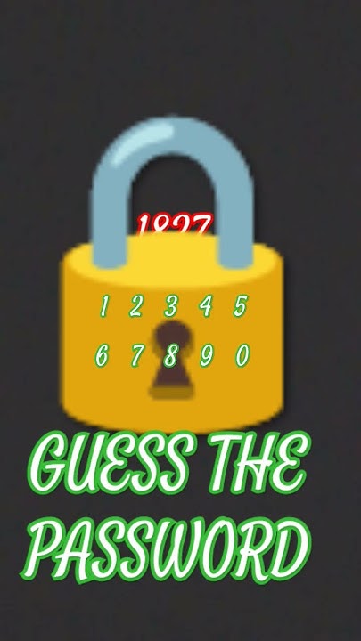 GUESS THE PASSWORD - YouTube