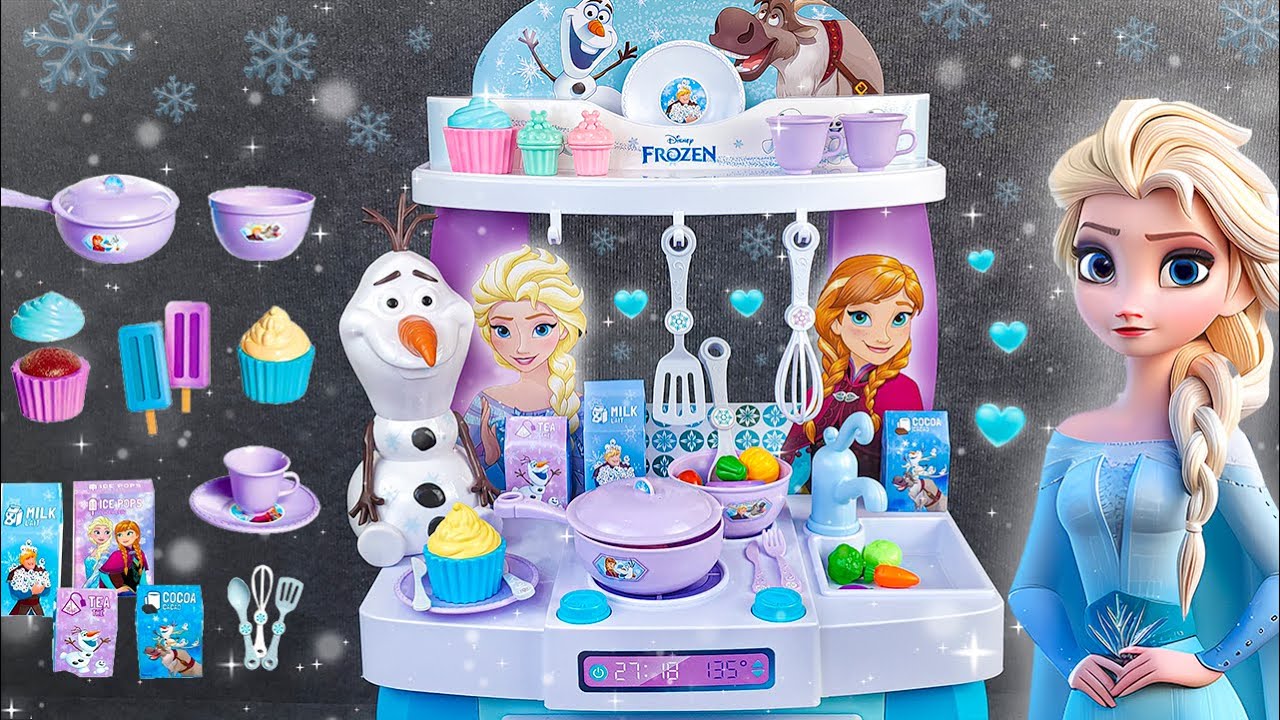 70 Minutes Satisfying with Unboxing Disney Frozen Elsa Kitchen Playset ...
