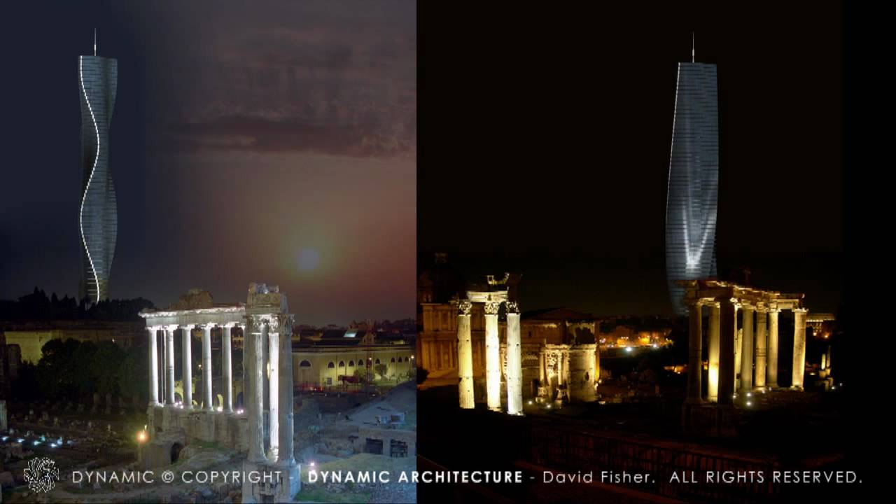 Imagine a Rotating Tower in Rome - Dynamic Architecture - YouTube