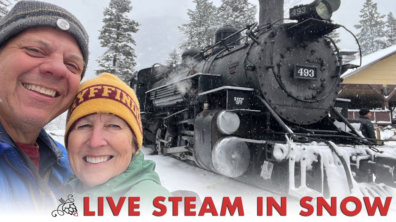 Live steam & snow! - YouTube
