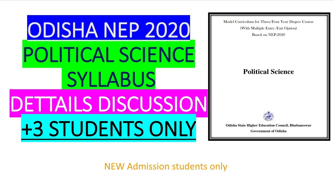 Political Science Syllabus ODISHA NEP 2020 Details Discussion +3 Students New syllabus - YouTube