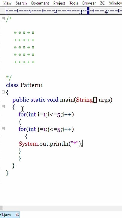 Pattern1 Programs In Java Patternprograms Javapattern 10 Youtube