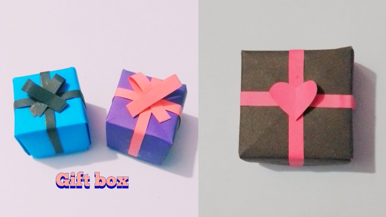 2 easy gift box making idea/ how to make gift box easily/ paper craft ...